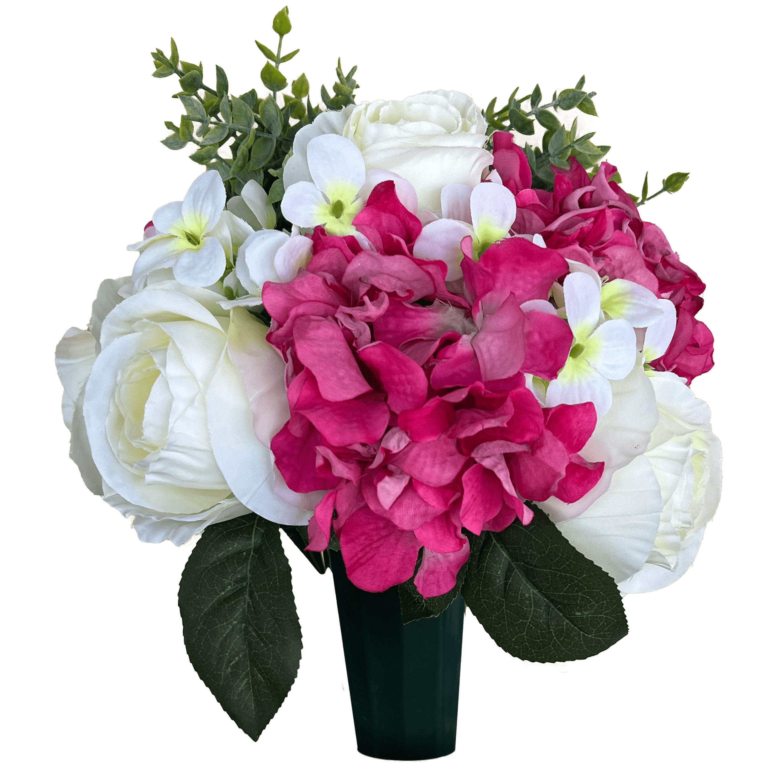 Hot Pink And White Roses Flower Bouquet For Grave hot-pink-and-white-roses-flower-bouquet-for-grave